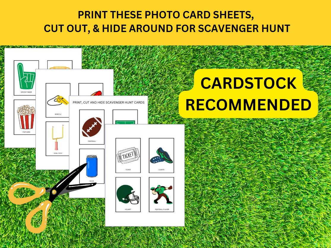 PRINTABLE FOOTBALL SCAVENGER Hunt, Kids Scavenger Hunt, Game Time ...