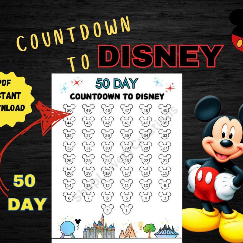 Disneyland Countdown Calendar - Etsy