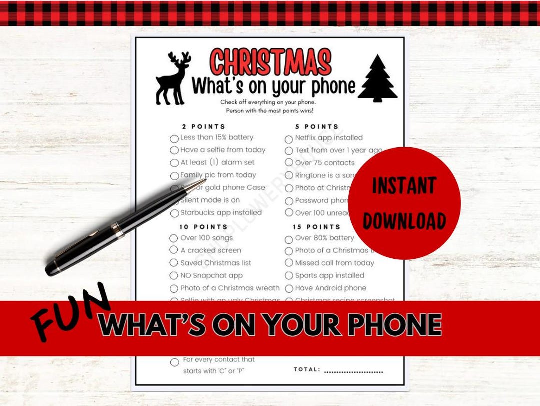 Printable CHRISTMAS WHAT'S on Your Phone GAME, Christmas Game ...