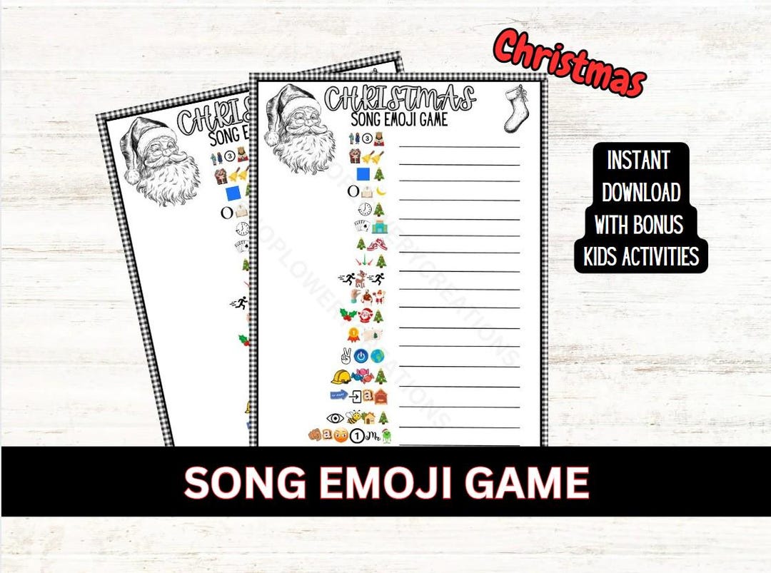Printable CHRISTMAS SONG EMOJI Game, Christmas Games, Kids Christmas ...
