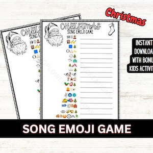 Printable CHRISTMAS SONG EMOJI Game, Christmas Games, Kids Christmas ...