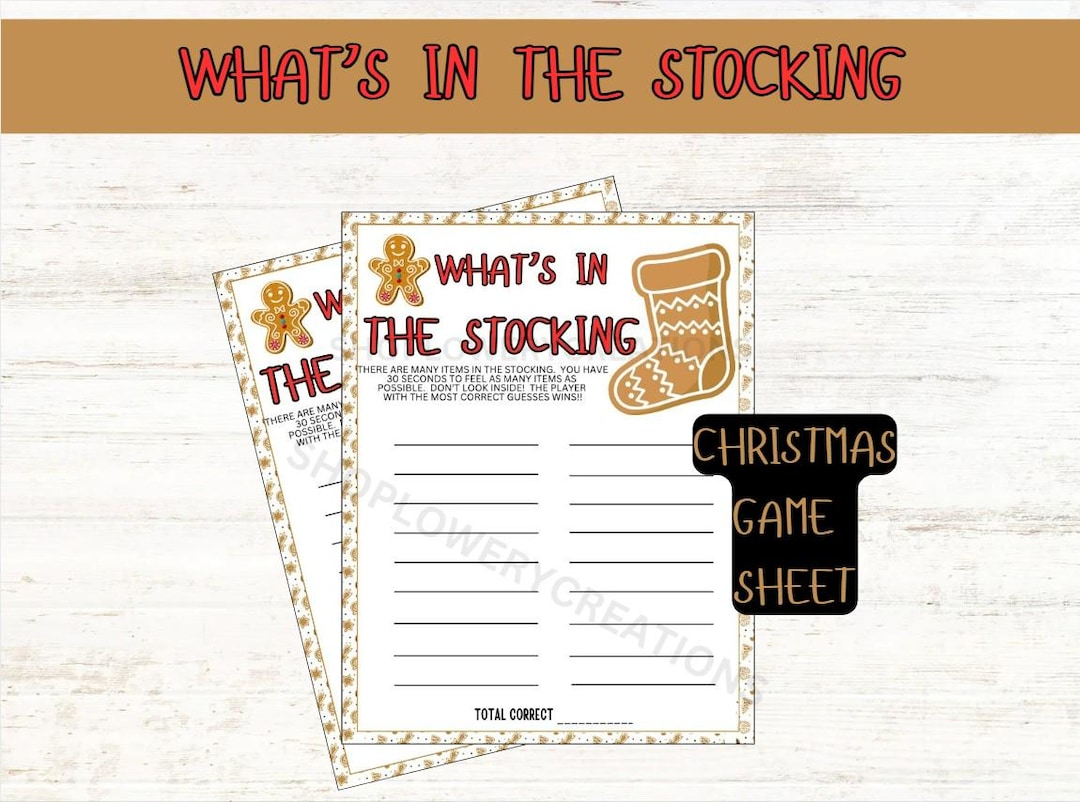 Printable WHAT'S in the STOCKING GAME, Christmas Game, Family Christmas ...