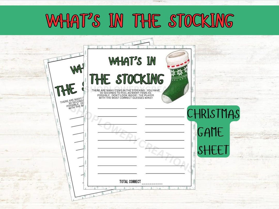 WHAT'S in the STOCKING GAME, Christmas Stocking Game, Family Christmas ...