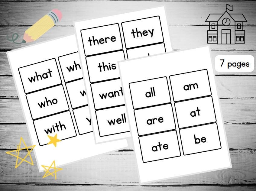 Dolch SIGHT WORDS Kindergarten 52-word List, Good for Homeschooling ...