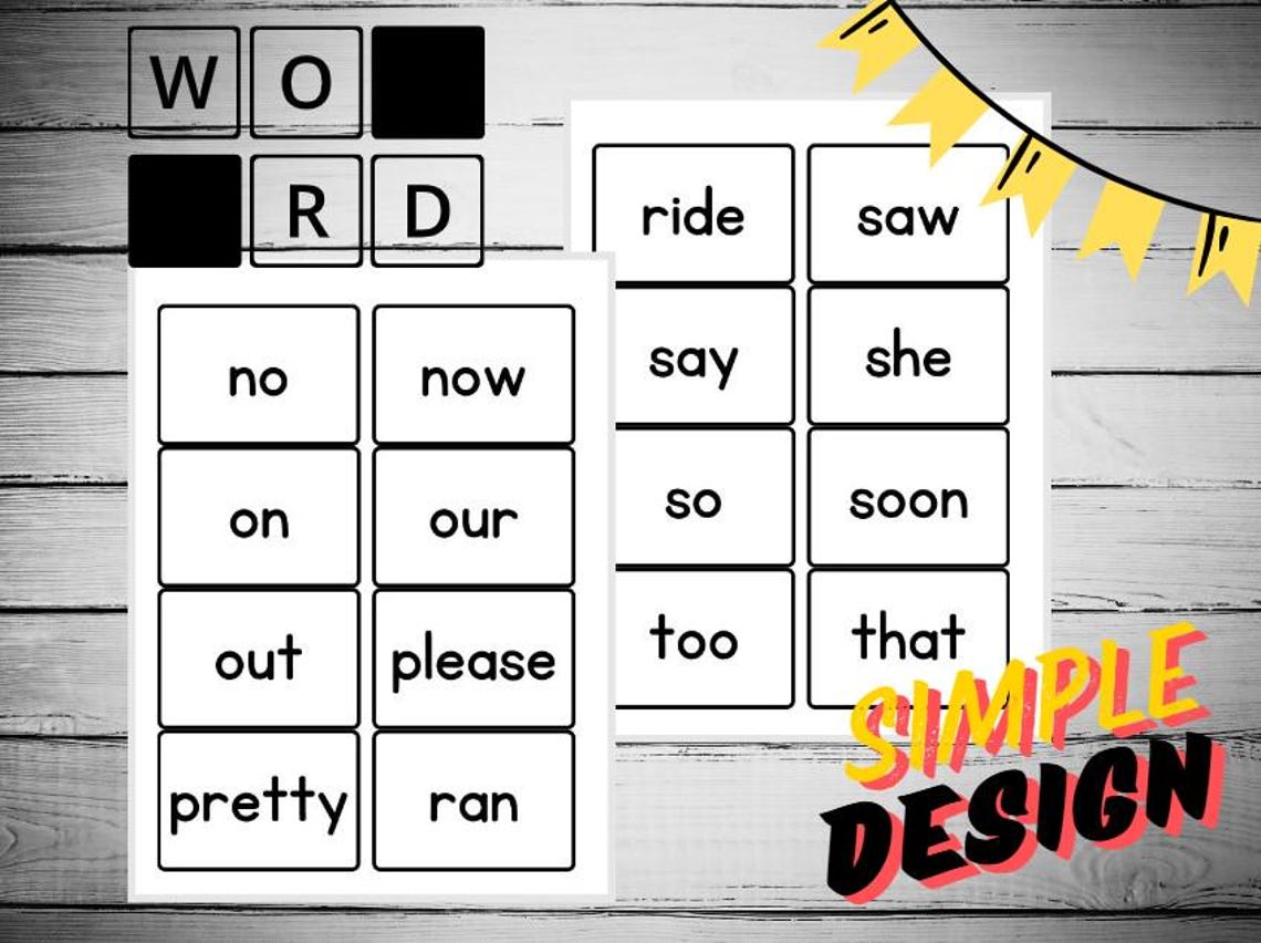 Dolch SIGHT WORDS Kindergarten 52-word List, Good for Homeschooling ...