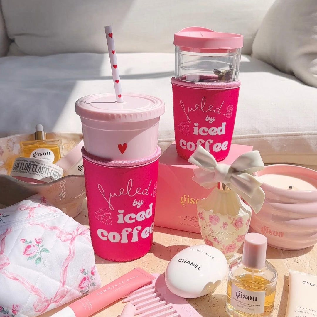 Pink Iced Coffee Sleeve Cup Coozie | Starbucks & Dunkin | Ayjaythelabel ...