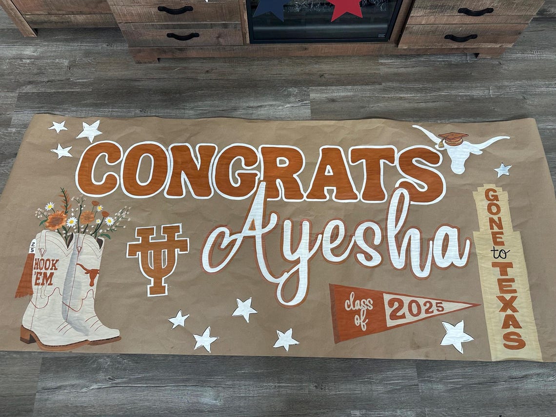 Custom Hand-painted Party Banner, Graduation Party — University of ...