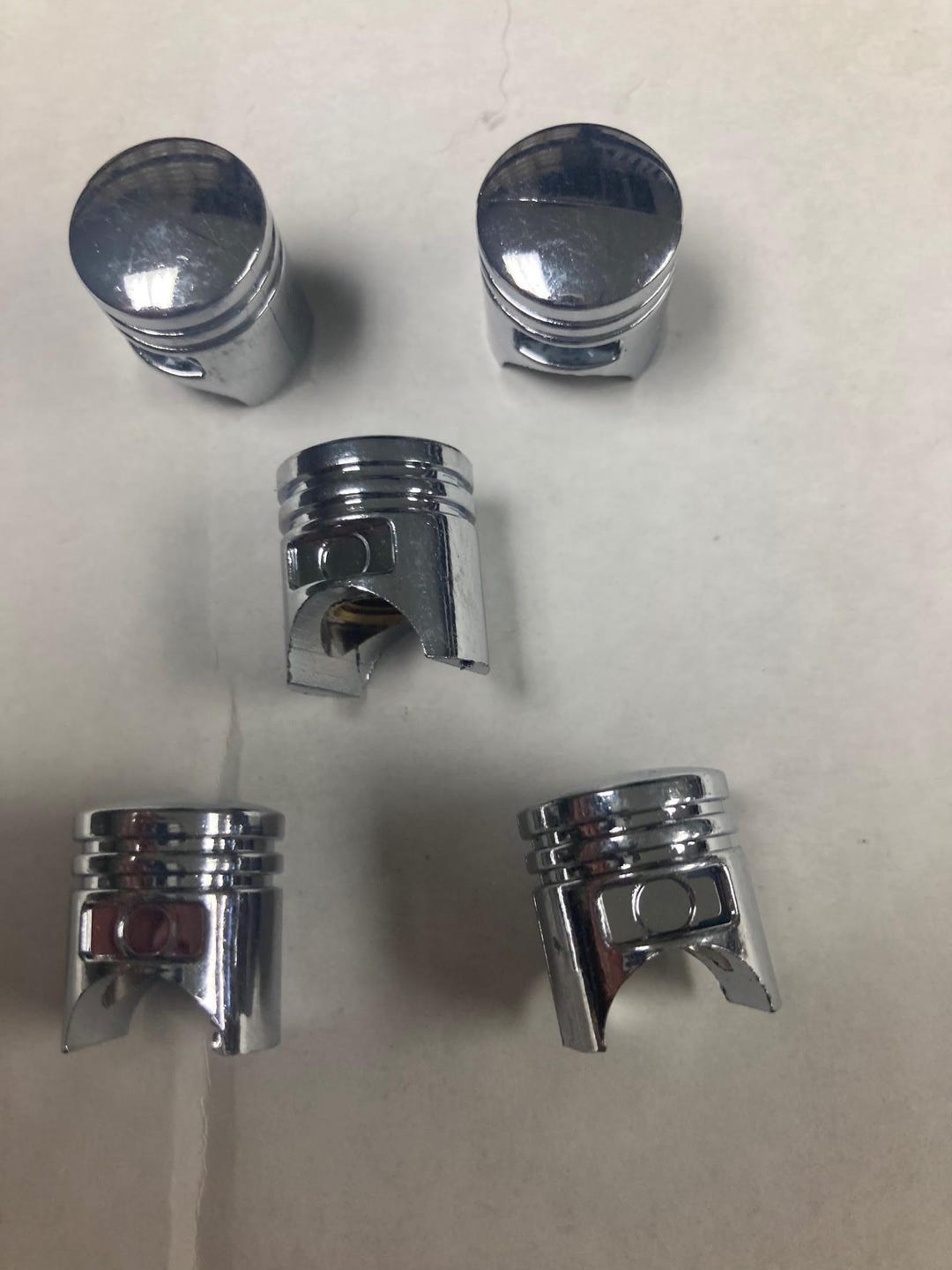 7 Trik Topz Valve Stem Caps Metal Inserts Chrome Piston With License ...