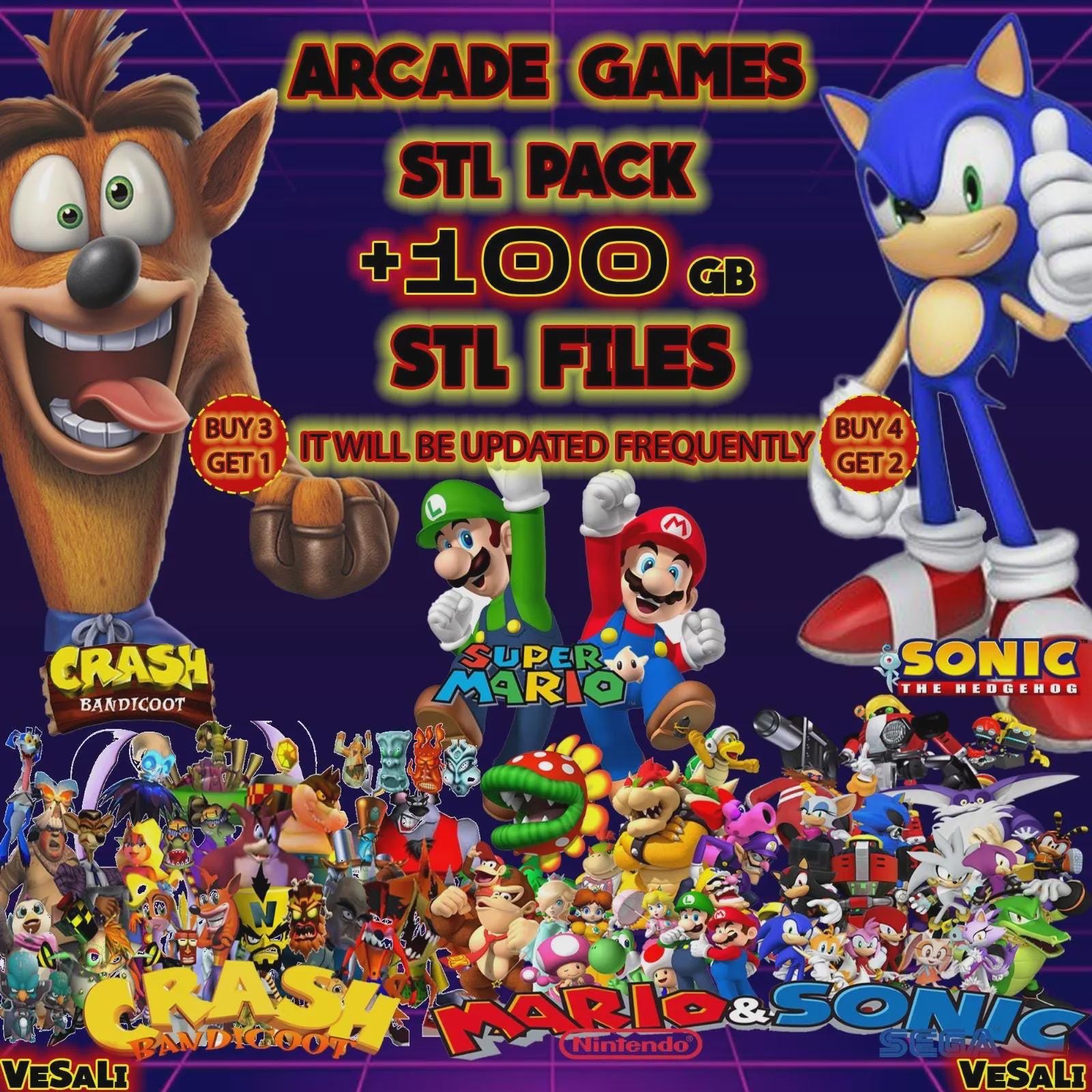 ARCADE GAMES STL Pack +100GB - Etsy