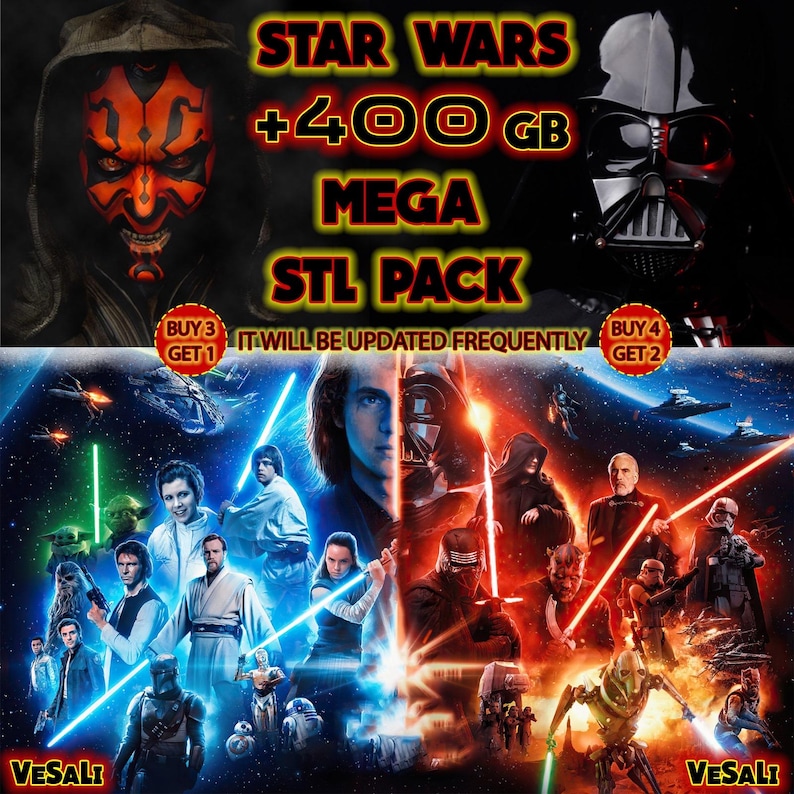 STAR WARS +400GB MEGA Stl Pack - Etsy