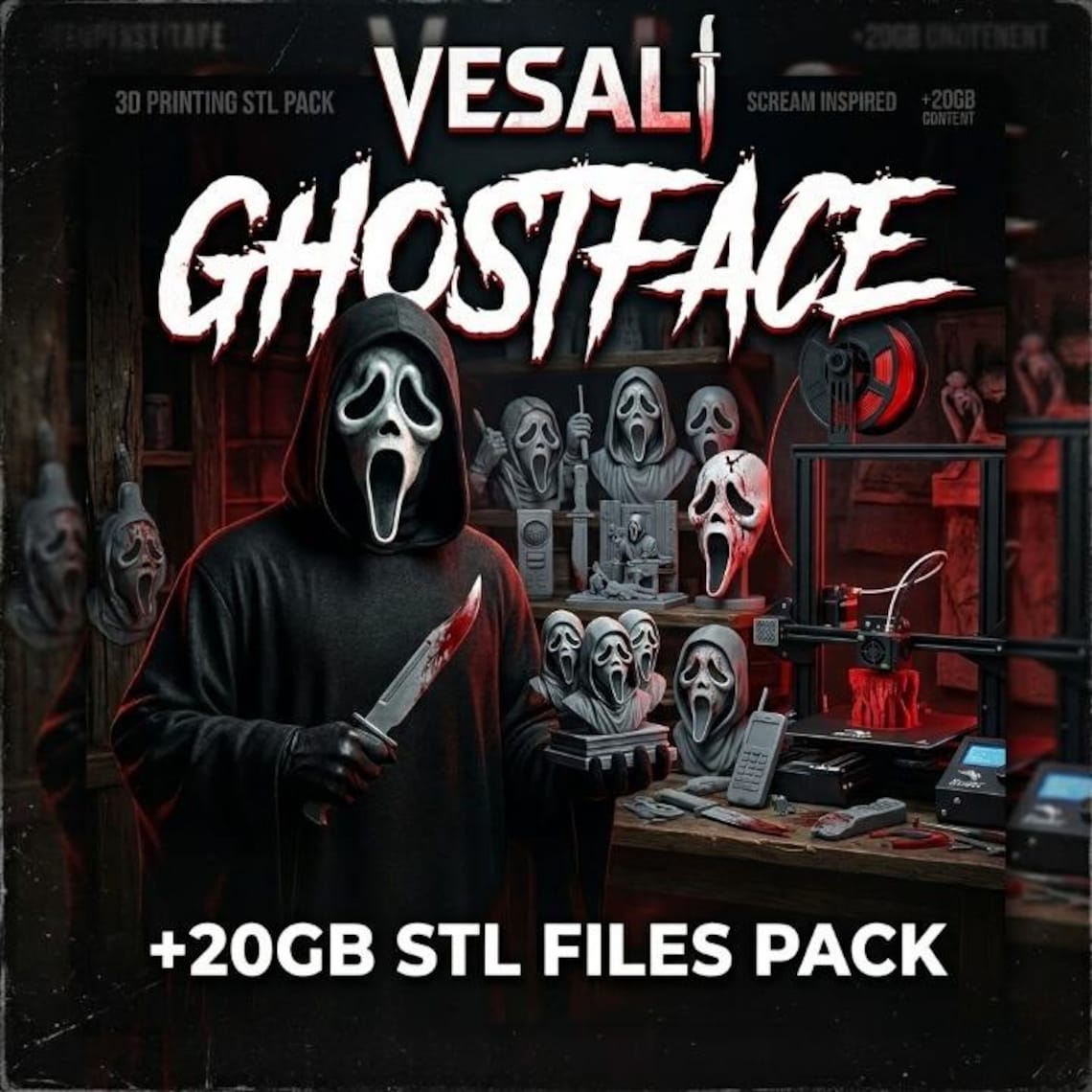 Ghostface Scream Collection: +20GB STL Files for 3D Printing - Masks ...