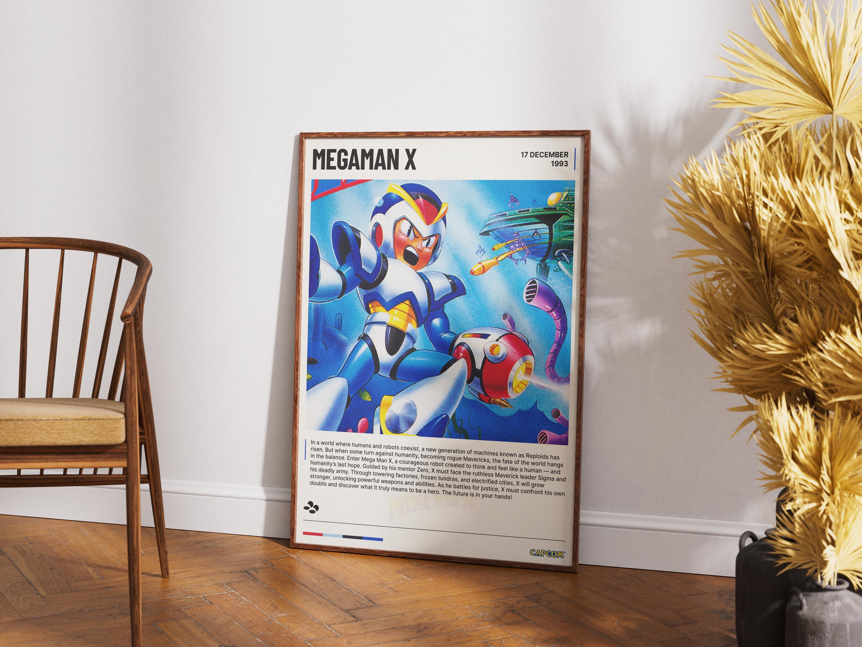Mega Man X Digital Download - Retro SNES Art Print, 90s Video Game Wall ...