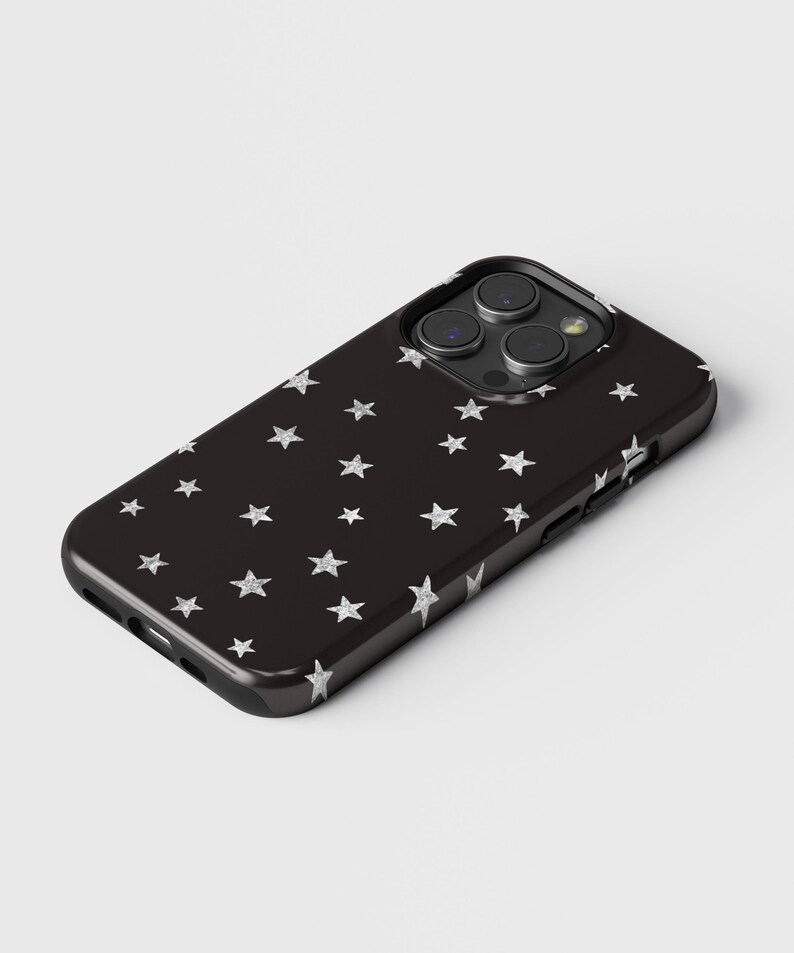 SILVER STARS CASE | iPhone 16, 15, 14, 13, 12, 11, X, Xr, Xs Pro/max/p ...