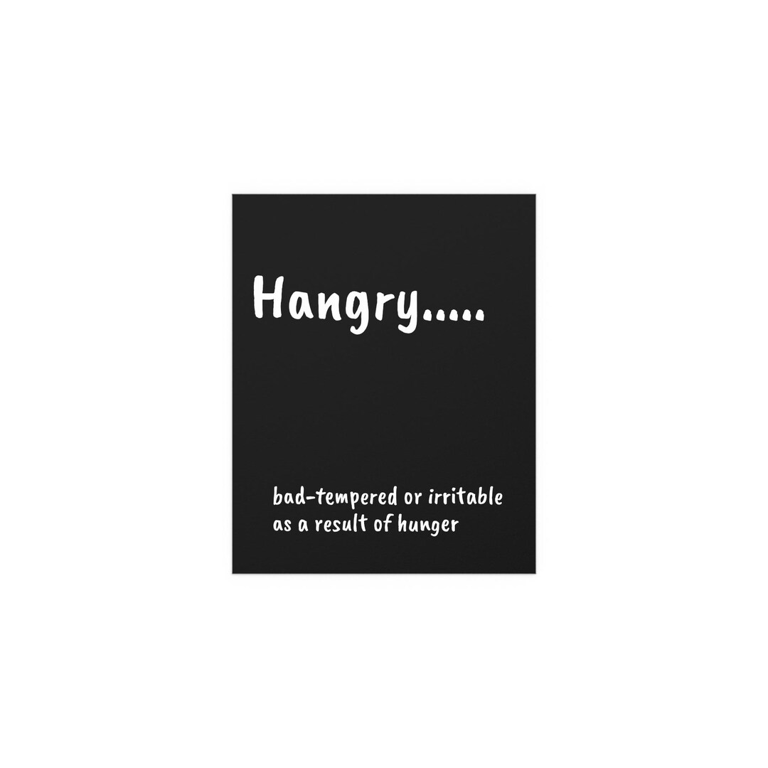 Definition Poster, Hangry, Kitchen Poster - Etsy