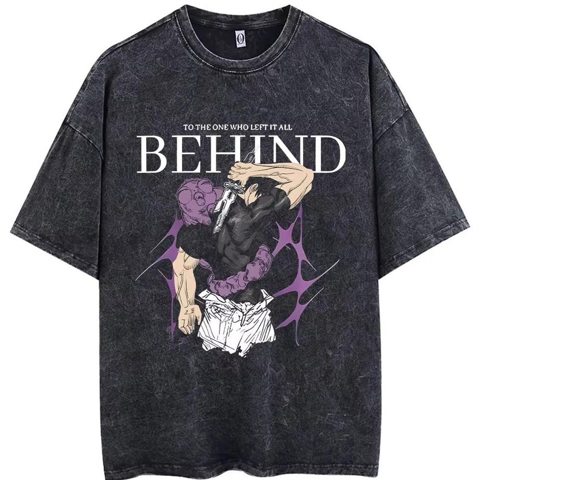 Washed T Shirts Anime Fushiguro Jjk Toji Vintage Oversized T-shirt ...