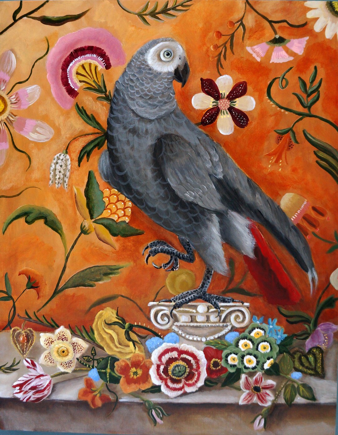 The Grey Parrot Fine Art Print by Catherine Dequattro Nolin - Etsy