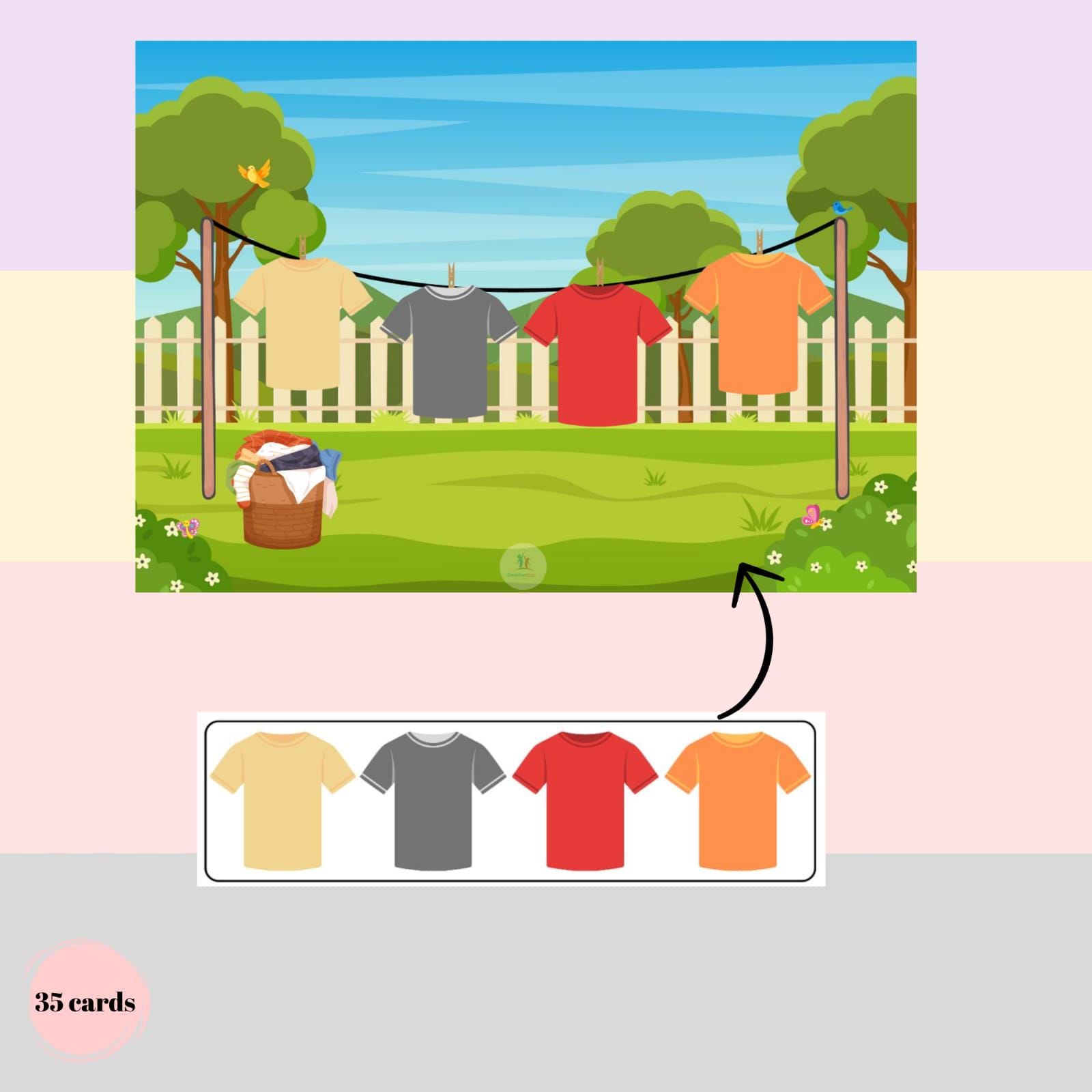 Clothing Color Sorting Activity for Preschool,fine Motor Skills ...