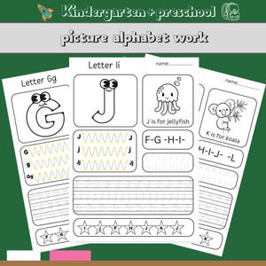 26 Alphabet Worksheet, Upper and Lowercase, Kindergarten, Preschool ...