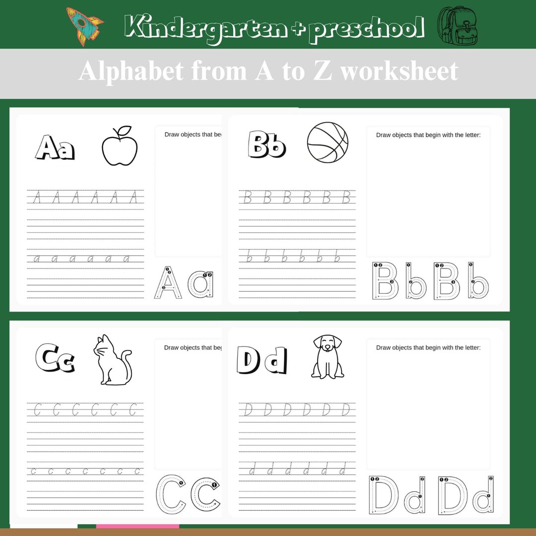 26 Printable I Know My Alphabets Worksheets : Learning and Animal ...