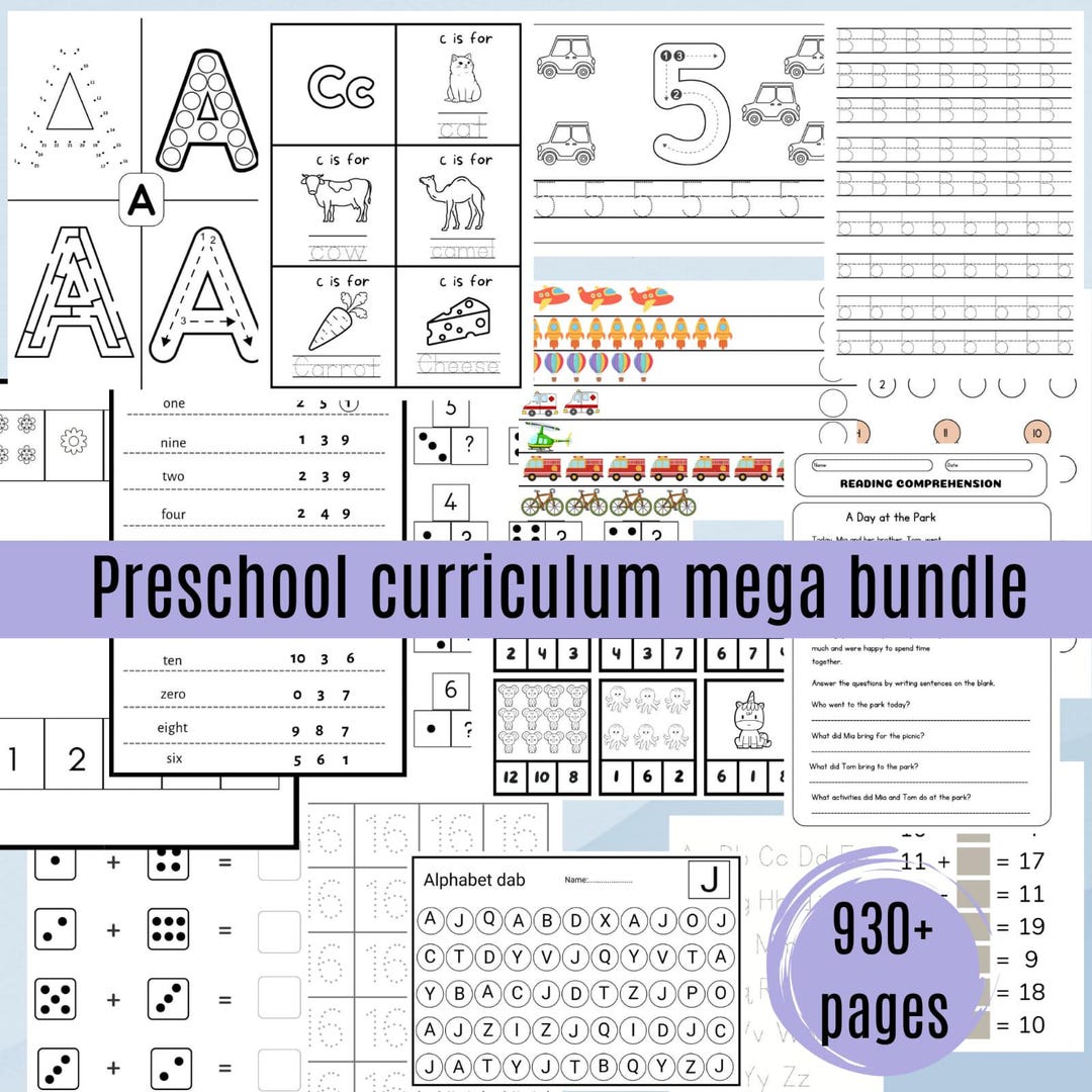 Ultimate Preschool Learning Bundle: 930 Pages of Fun Activities and ...