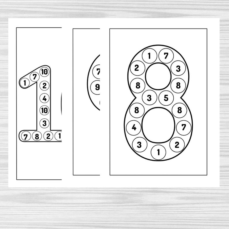 Number Dot Marker Printable Colouring Pages, Make Dot Activity, Number ...