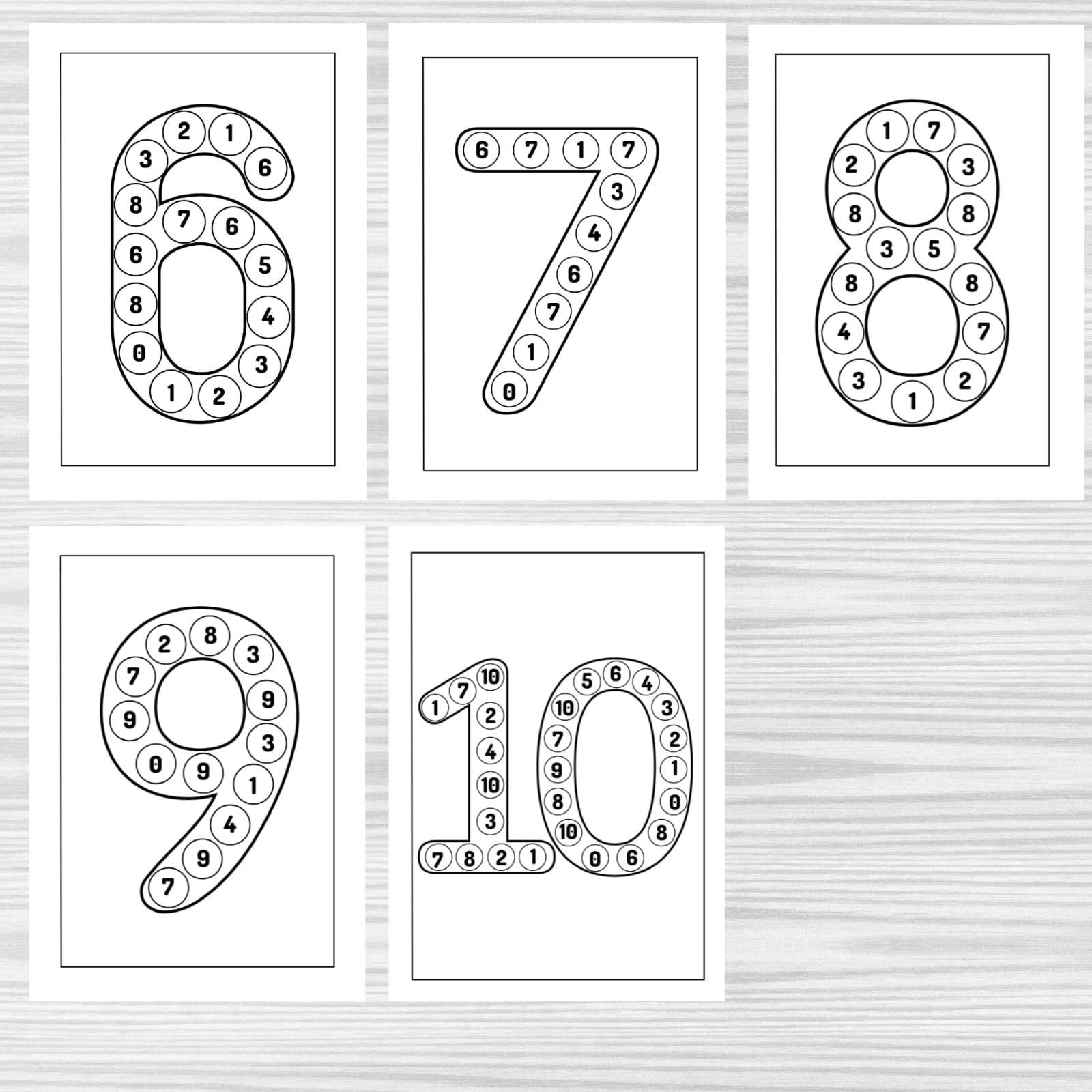Number Dot Marker Printable Colouring Pages, Make Dot Activity, Number ...