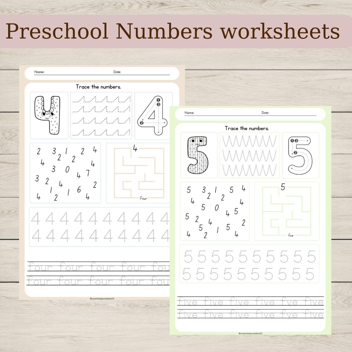 Preschool Number Tracing Worksheets | 0-9 Printable Activities for Kids ...
