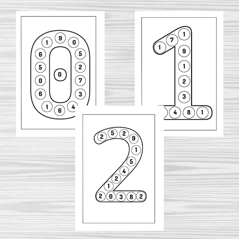 Number Dot Marker Printable Colouring Pages, Make Dot Activity, Number ...