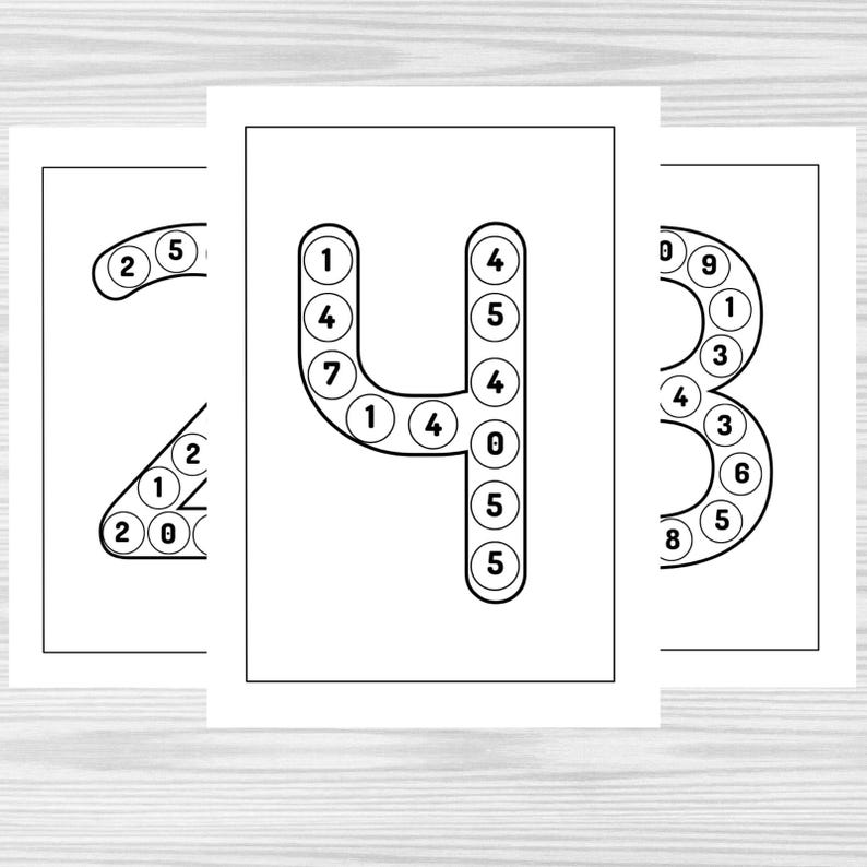 Number Dot Marker Printable Colouring Pages, Make Dot Activity, Number ...