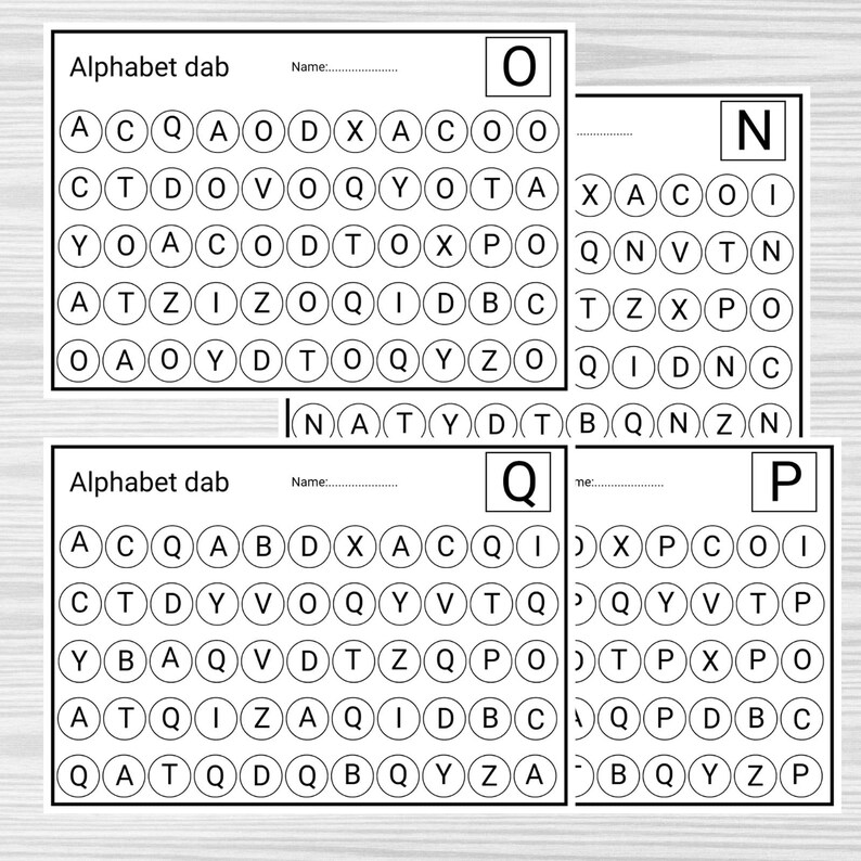 26 Printable Alphabet Uppercase Letter Dab It Worksheets Preschool-kdg ...