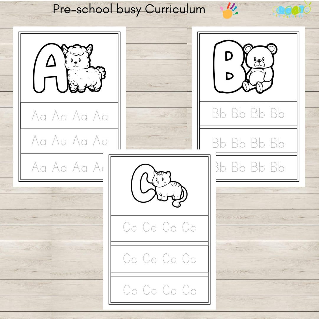 A to Z Cute Animal Alphabet Tracing Worksheets | Fun and Educational ...