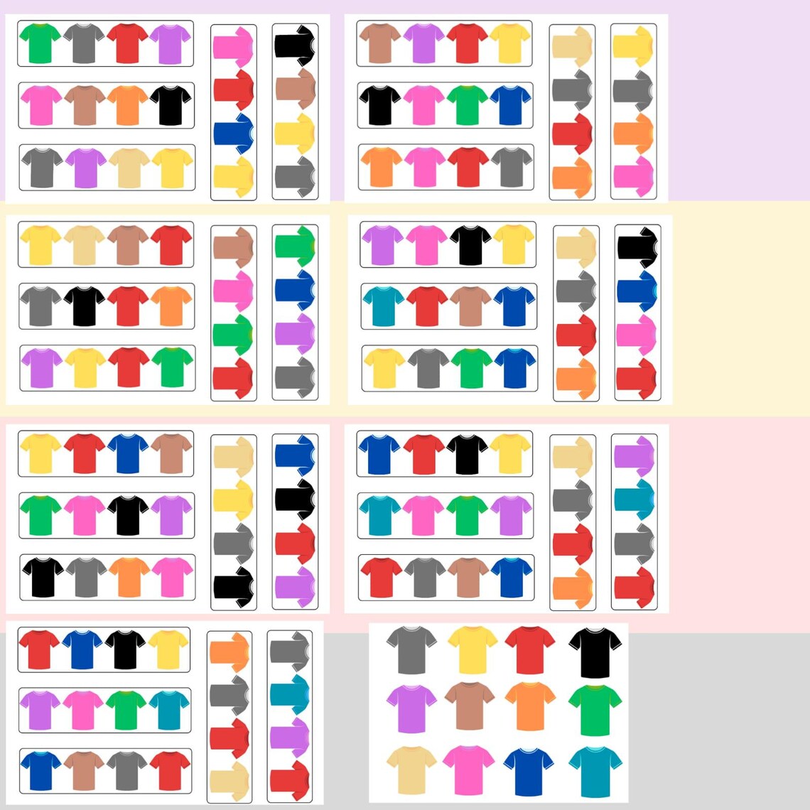 Clothing Color Sorting Activity for Preschool,fine Motor Skills ...