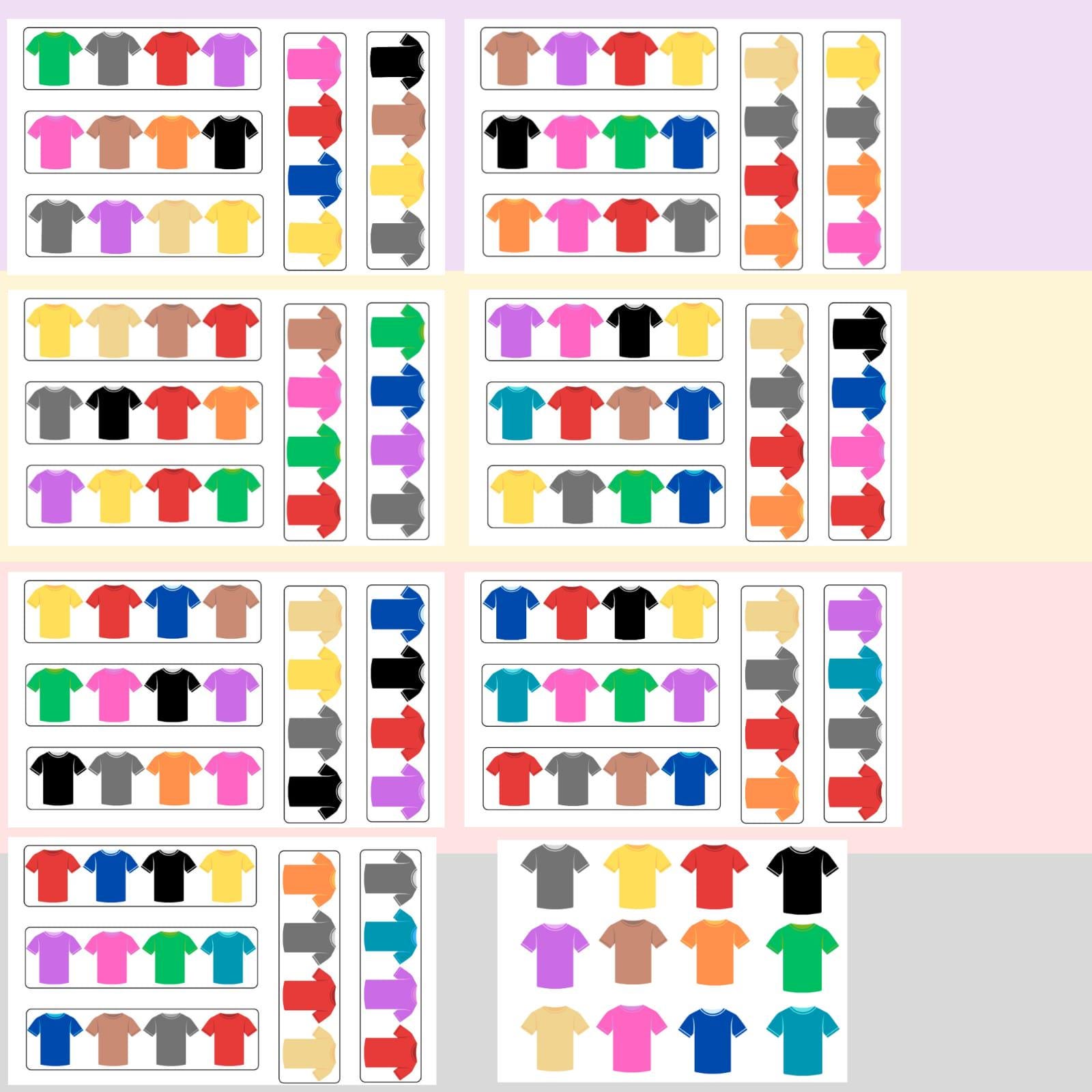 Clothing Color Sorting Activity for Preschool,fine Motor Skills ...