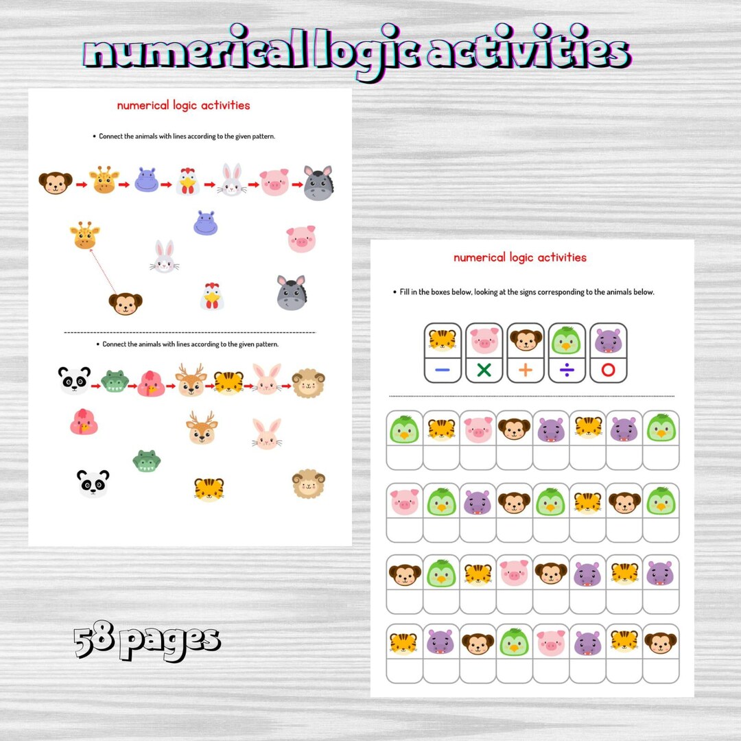 Numerical Logic Activities for Kids Fun Matching and Counting ...