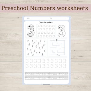 Preschool Number Tracing Worksheets | 0-9 Printable Activities for Kids ...