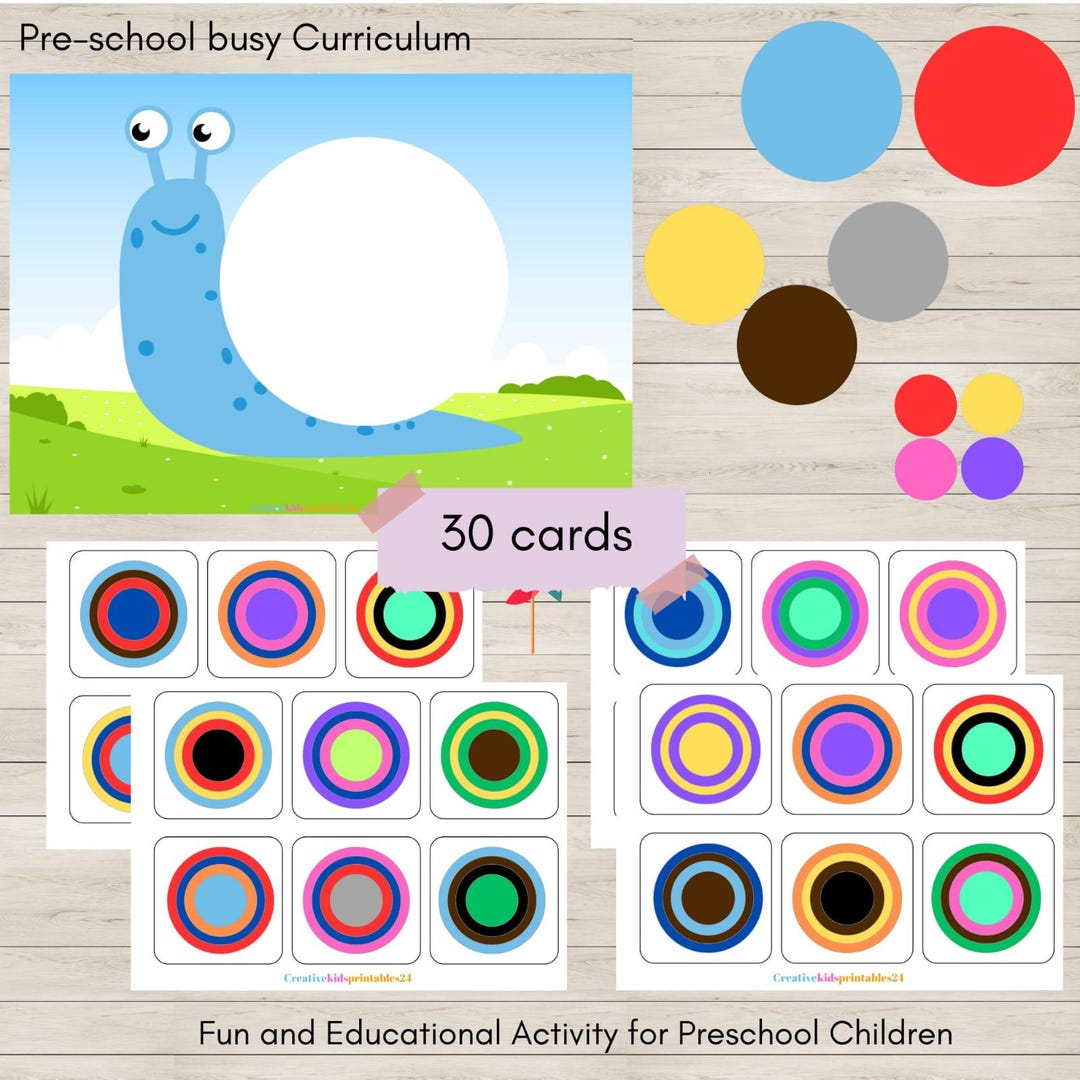 Color Matching Circle Activity for Preschool | 30 Printable Cards | Fun ...