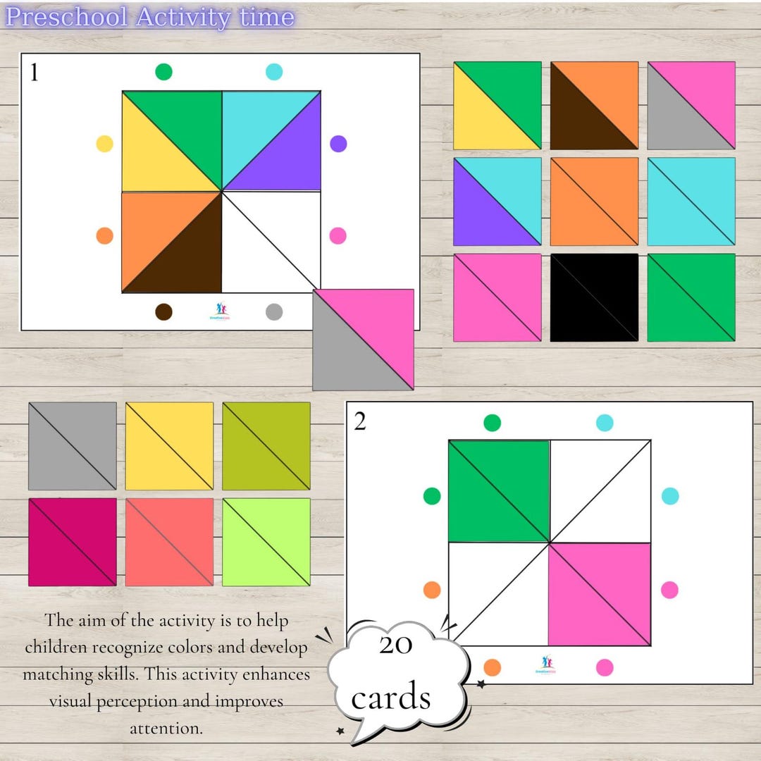 Color Matching Puzzle Activity – Develop Visual Perception, Attention ...