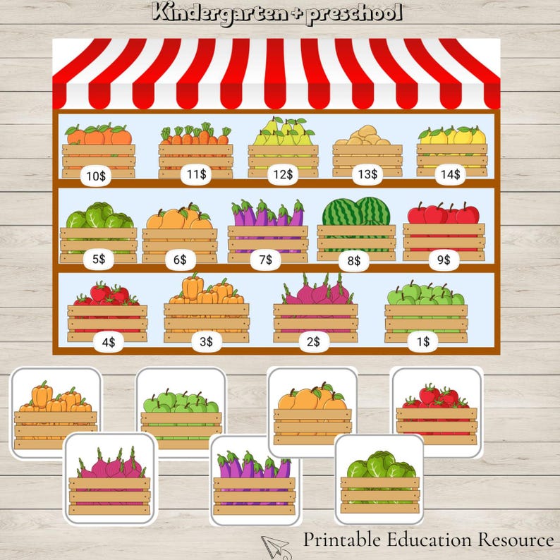 Printable Farmers Market Math Activity | Addition, Subtraction ...