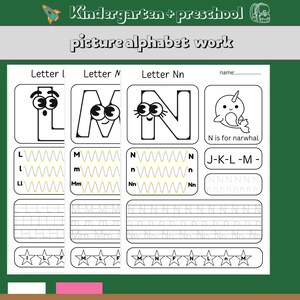 26 Alphabet Worksheet, Upper and Lowercase, Kindergarten, Preschool ...