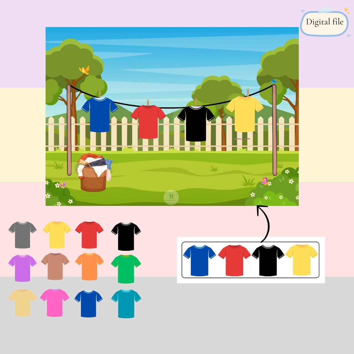 Clothing Color Sorting Activity for Preschool,fine Motor Skills ...