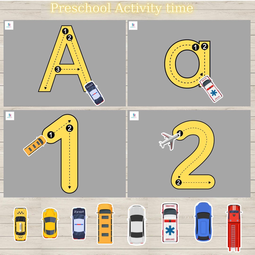 Drive, Trace , Learn: Fun Traffic-themed Letter ,number Activity for ...