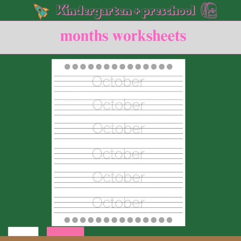 Months of the Year Tracing Worksheet Printable Handwriting Practice ...