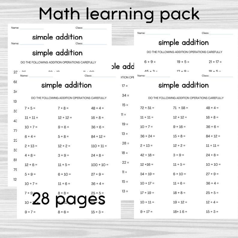 Fun Math Addition Worksheets for Kids Printable Activity Pages Early ...