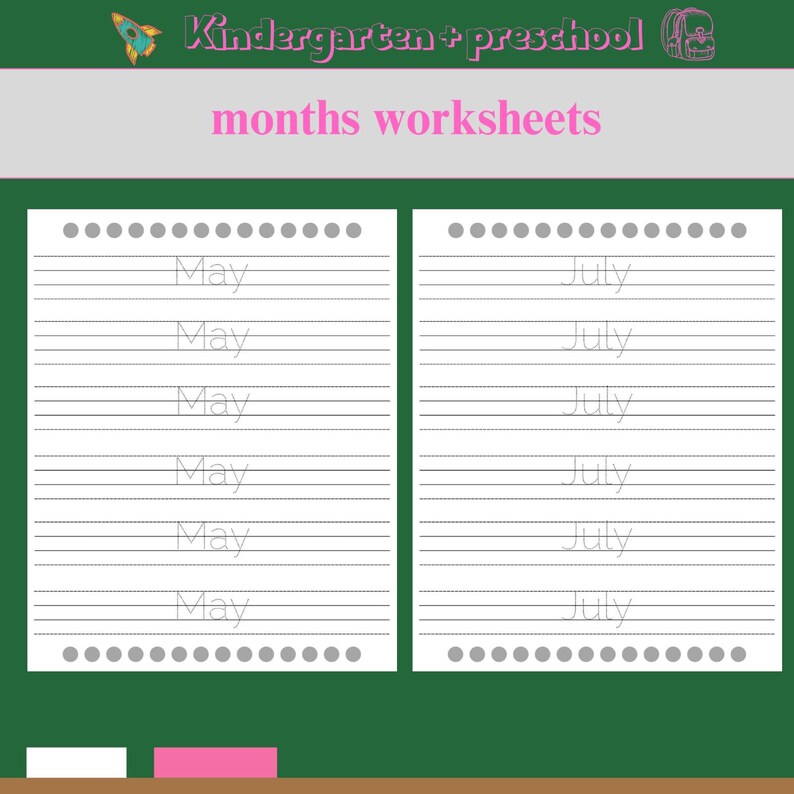 Months of the Year Tracing Worksheet Printable Handwriting Practice ...