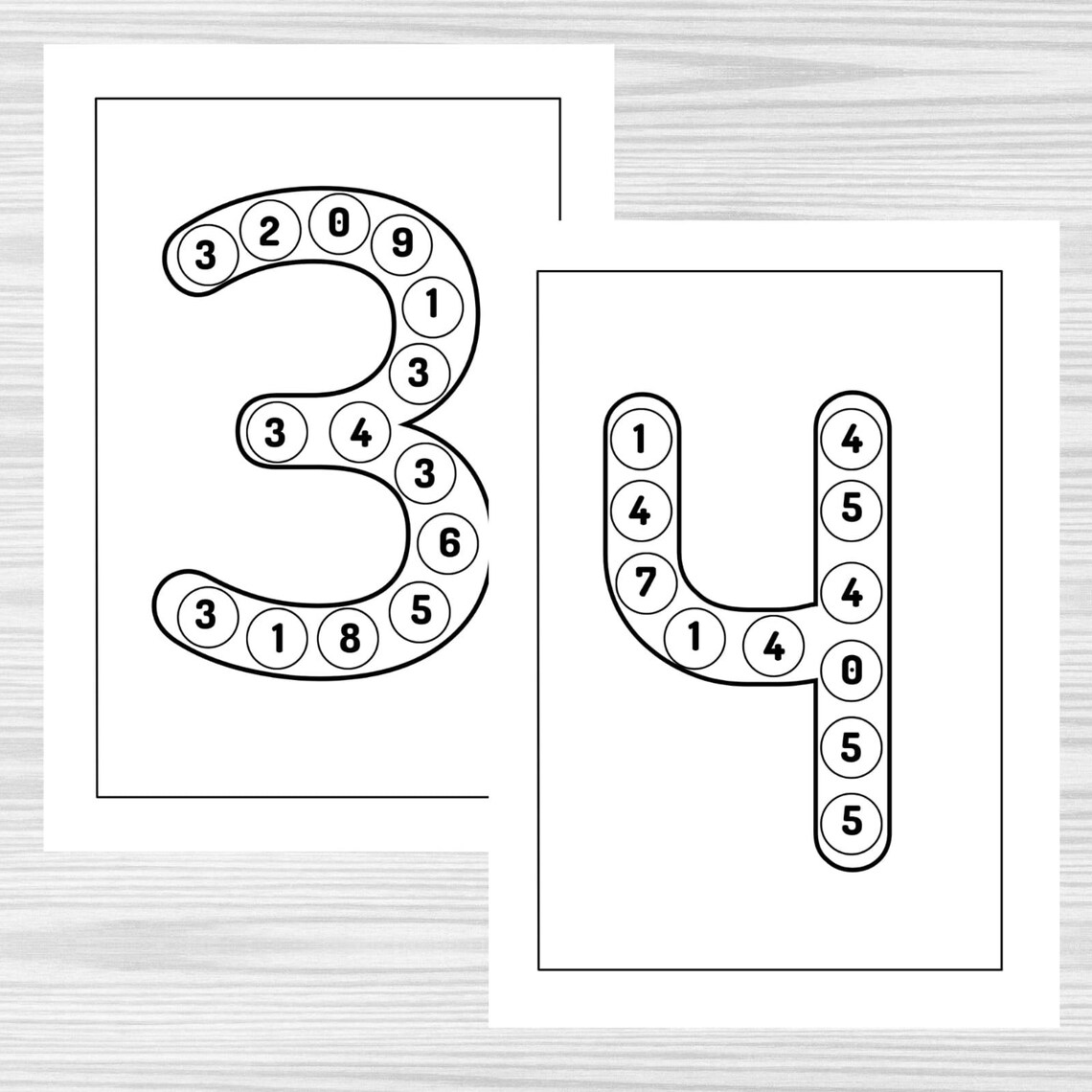 Number Dot Marker Printable Colouring Pages, Make Dot Activity, Number ...