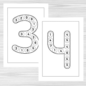Number Dot Marker Printable Colouring Pages, Make Dot Activity, Number ...