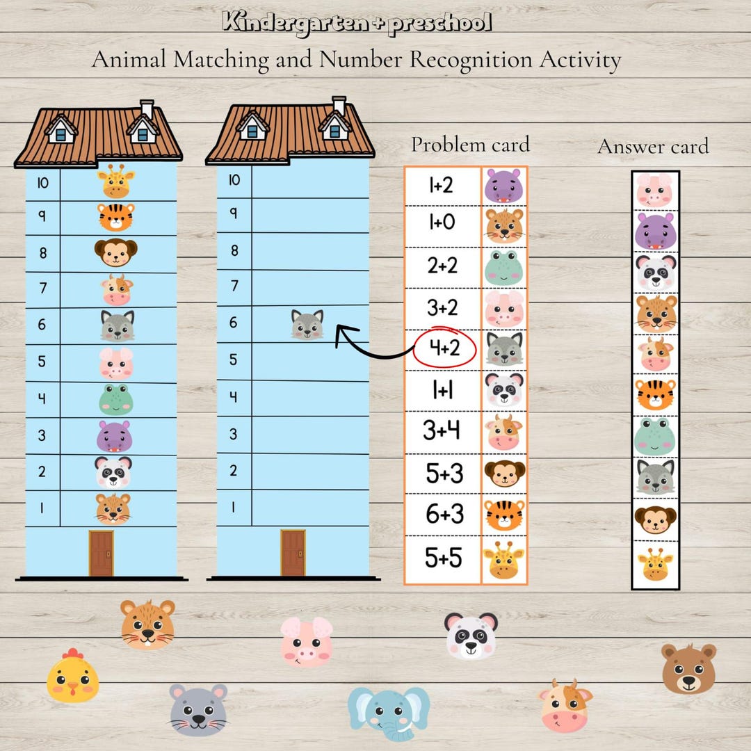 Interactive Animal Math Game | Educational Montessori Activity for Kids ...