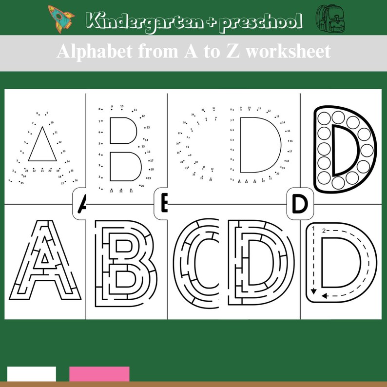 Alphabet Tracing Worksheets Printable Instant Download Teacher ...