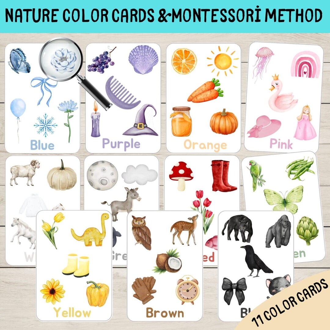 Montessori Nature Color Flashcards for Toddlers | Printable Preschool ...