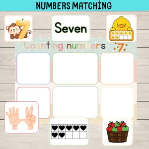 Number Matching Activity 1-10 | Match Numerals, Number Words & Objects ...